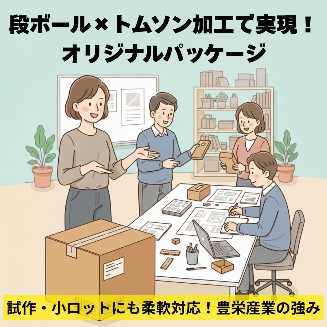 段ボール×トムソン加工で実現するオリジナルパッケージ｜試作・小ロットにも柔軟対応！豊栄産業の強み - 豊栄産業株式会社